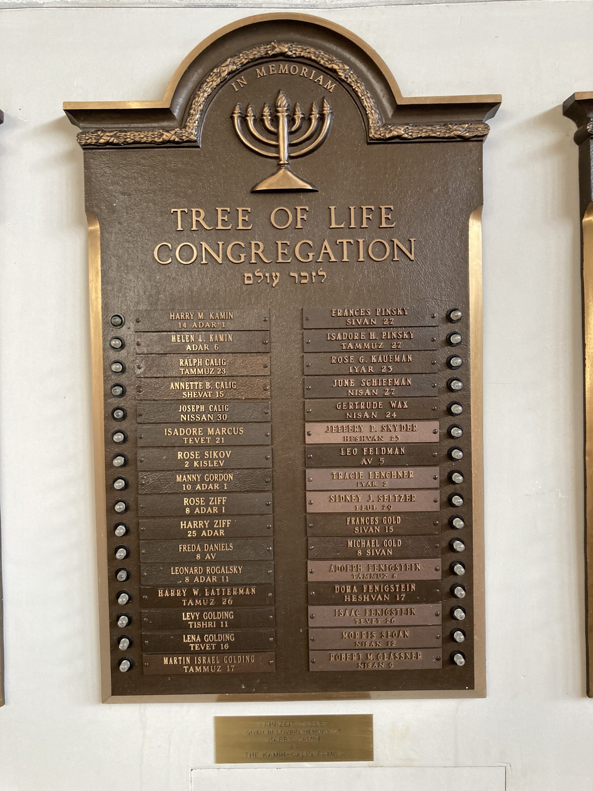 Tree of Life (Pittsburgh) memorial board (13) - Rauh Jewish Archives